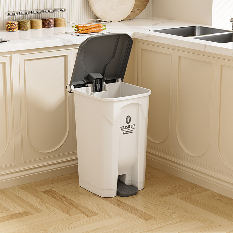 Kitchen foot-operated trash can, 30-liter extra large sanitary bucket ...