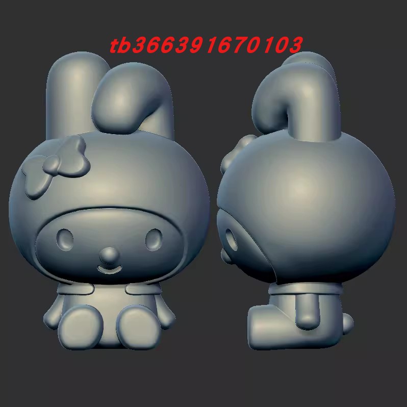 卡通美乐蒂三维立体图圆雕图stl文件电脑雕刻图3d打印模型516