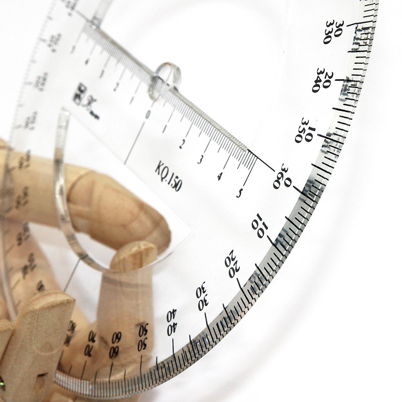 [USD 5.93] Student Drawing Design Ruler Full Circle Angle Meter Pointer ...