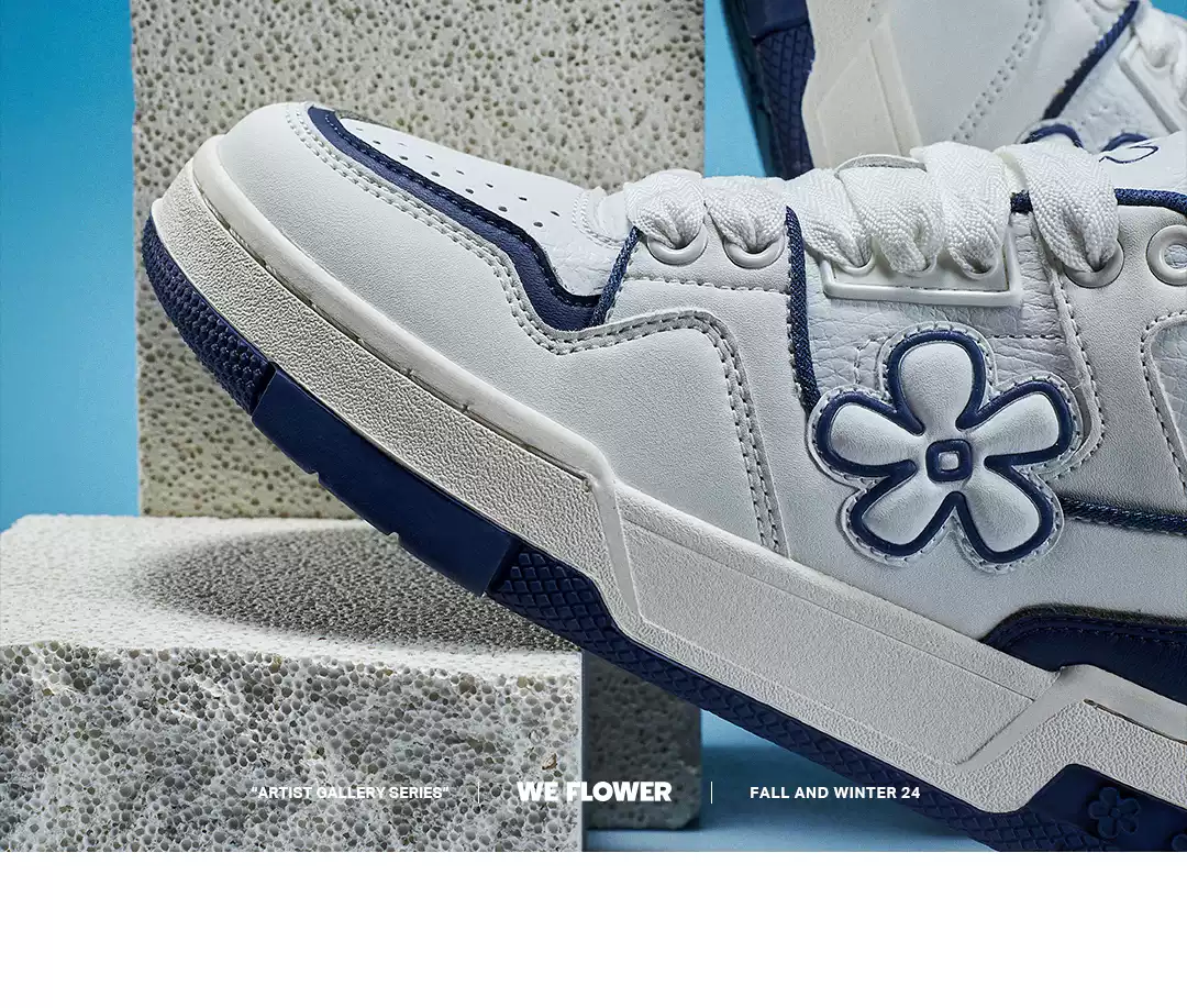 明星同款We flower小花鞋 国潮春夏款圆头低跟休闲板鞋