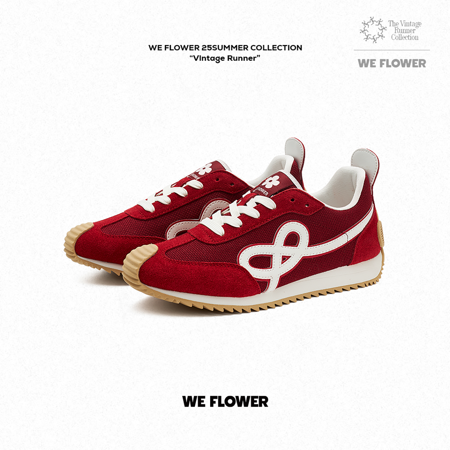 We Flower Bud-Style Forrest Gump Shoes in Sunset Red, Unisex, Versatile ...