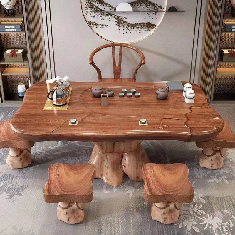 🔥 Walnut root carving tea table to create your zen tea space!