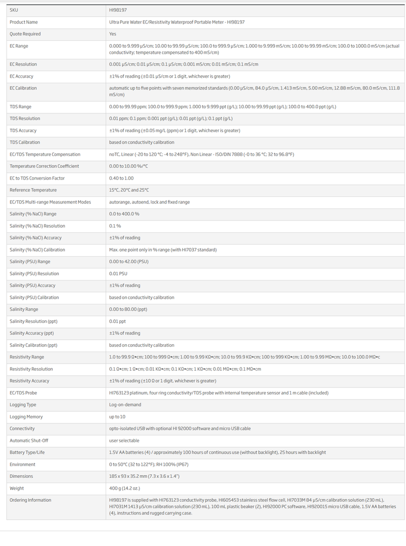 意大利HANNA HI98197 超纯水微电脑EC-TDS-电阻率-NaCI-测定仪-阿里巴巴