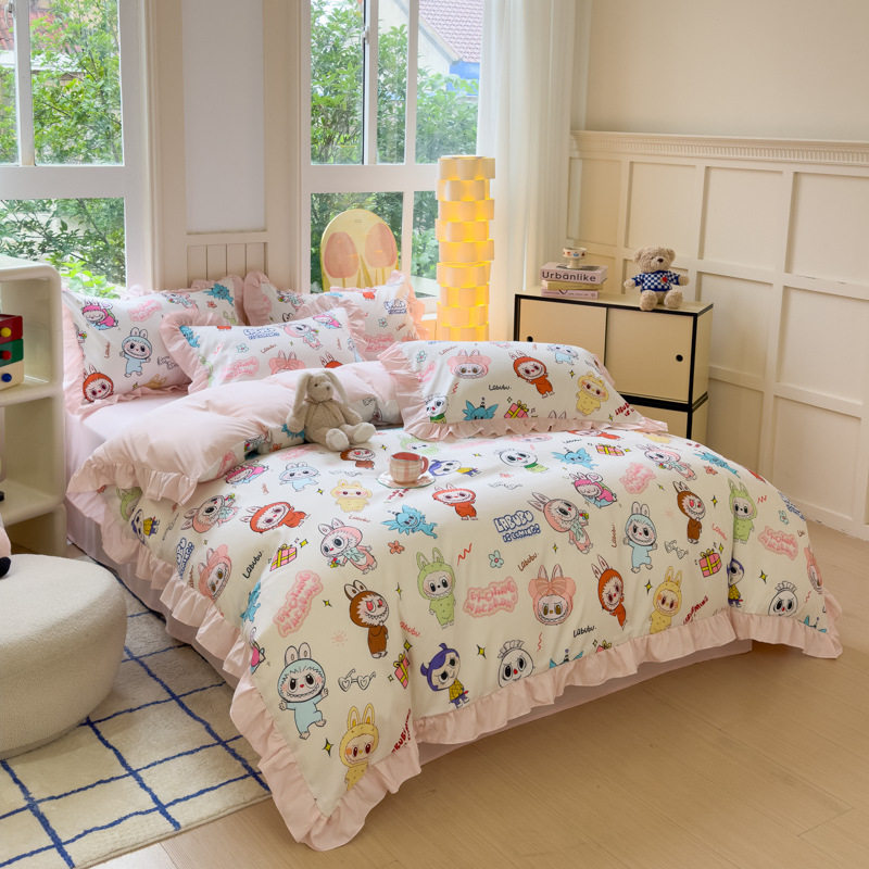 Labubu Four-Piece Set Labubu Quilt Cover Kidsren's Student Dormitory 4 ...