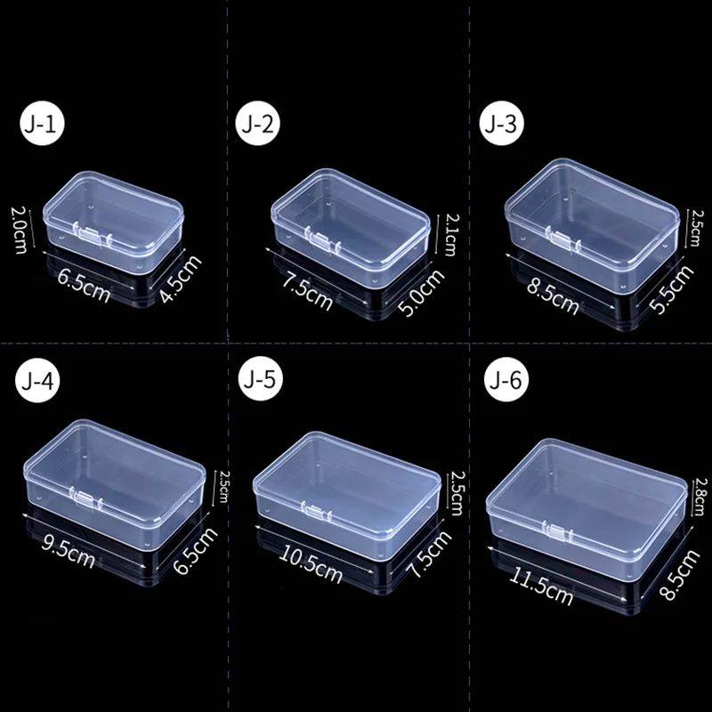 Storage Boxes Rectangle Mini Clear Plastic Jewelry Case Cont