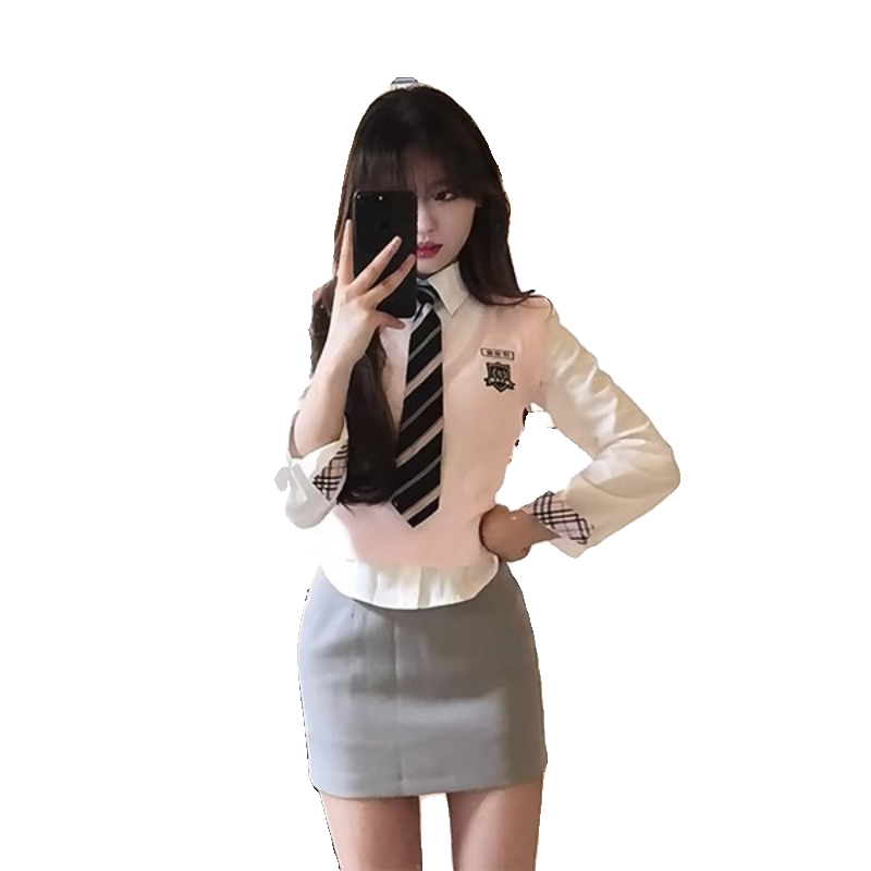 温柔甜美富家千金风miu系穿搭学院风jk制服连衣裙子套装女秋冬季-Taobao