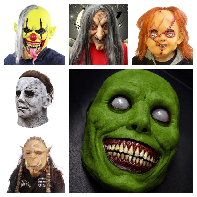 Horror mask strange ghost facial simulation silicone sprouts all -faced ...