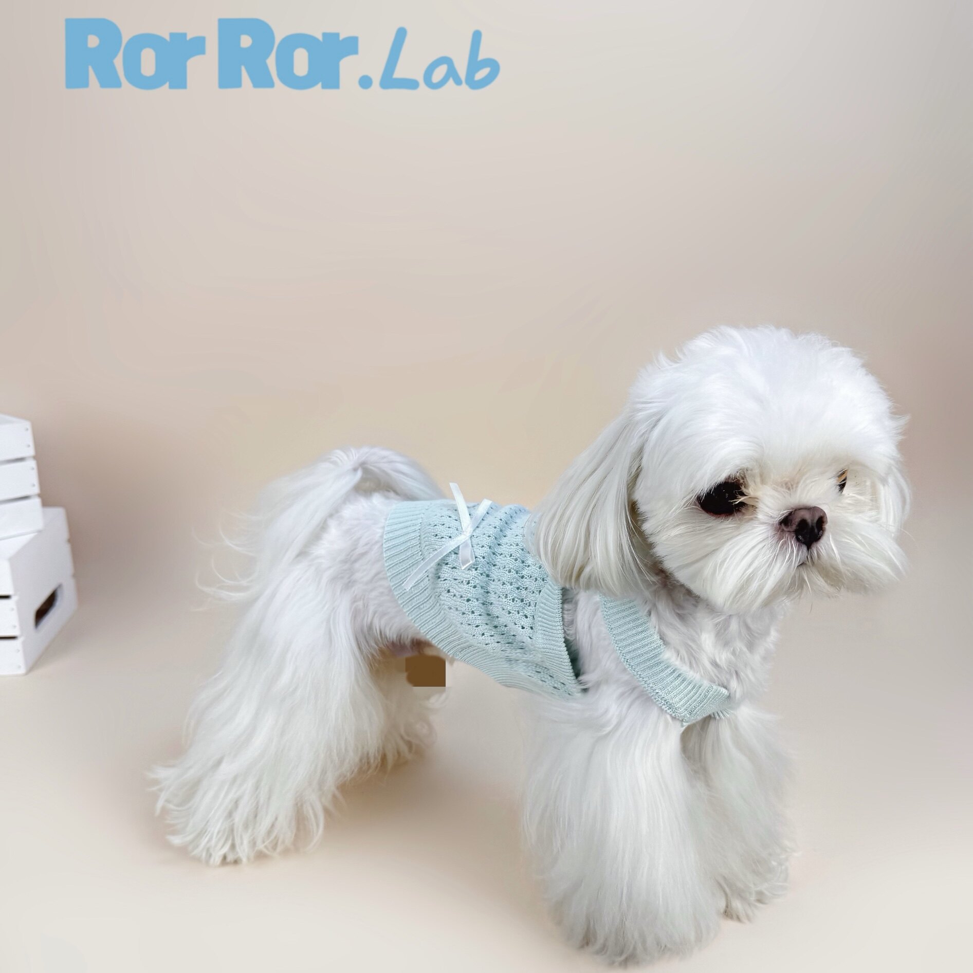 RorRor.Lab「茉莉奶白」秋季针织系列挂脖背心宠物服饰，萌宠也要时尚过冬！-狗宠物服装-淘宝好物网