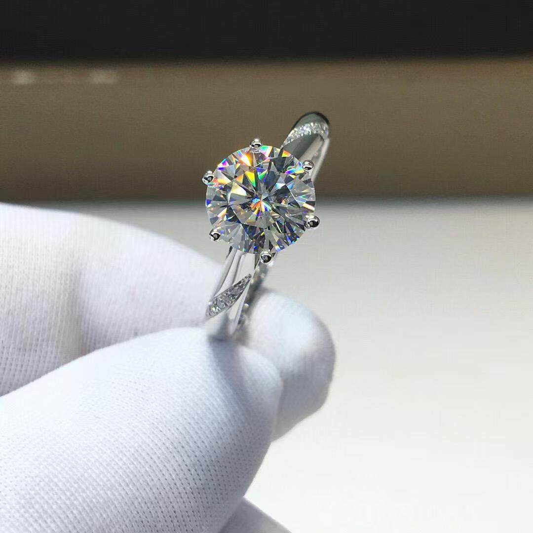 Modern saint jewelry s925 sterling silver six-prong moissanite ring ...