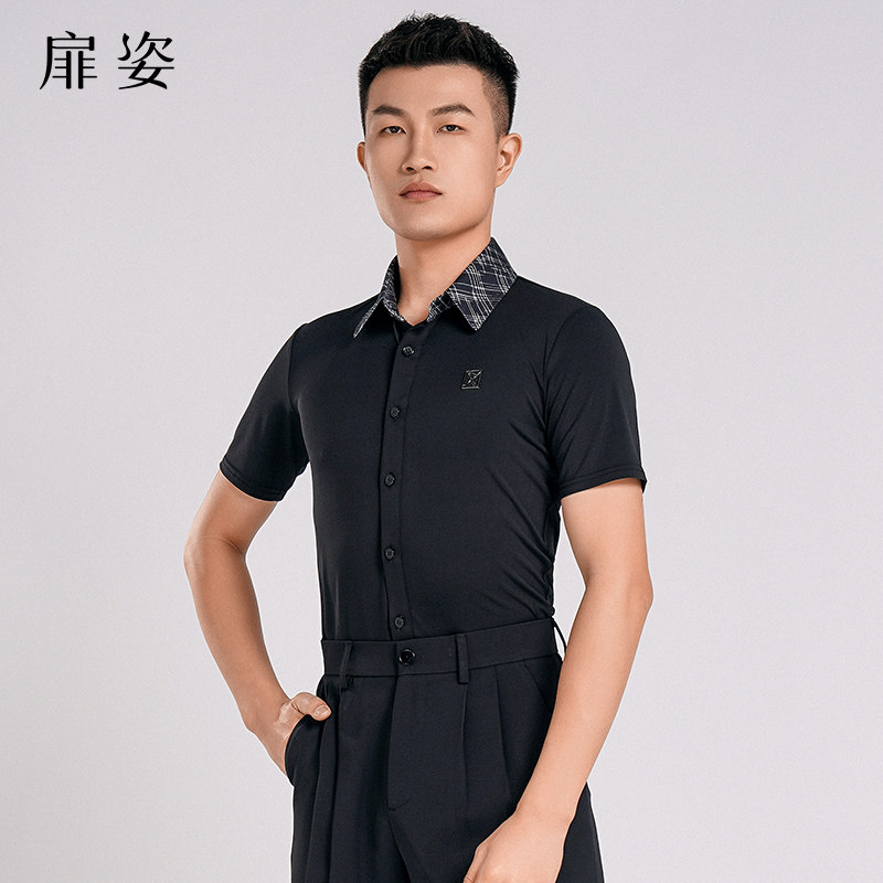 扉姿男士摩登舞服F5017：舞池里的时尚先锋，拉丁舞者的必备神器！🔥-摩登舞上装-淘宝好物网