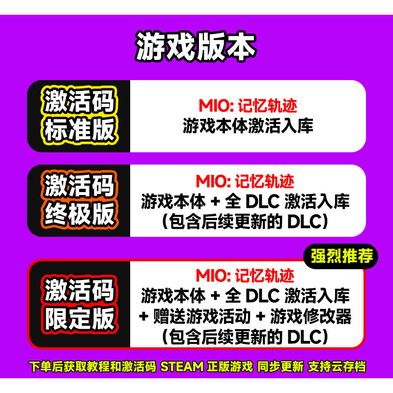 星瞳梦语推荐：MIO记忆轨迹全DLC，轨道上的回忆等你解锁！_steam游戏_淘宝游戏网