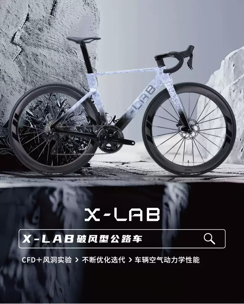 X-LAB喜德盛小辣堡AD8公路自行车全碳纤维碟刹竞技破风竞赛公路车