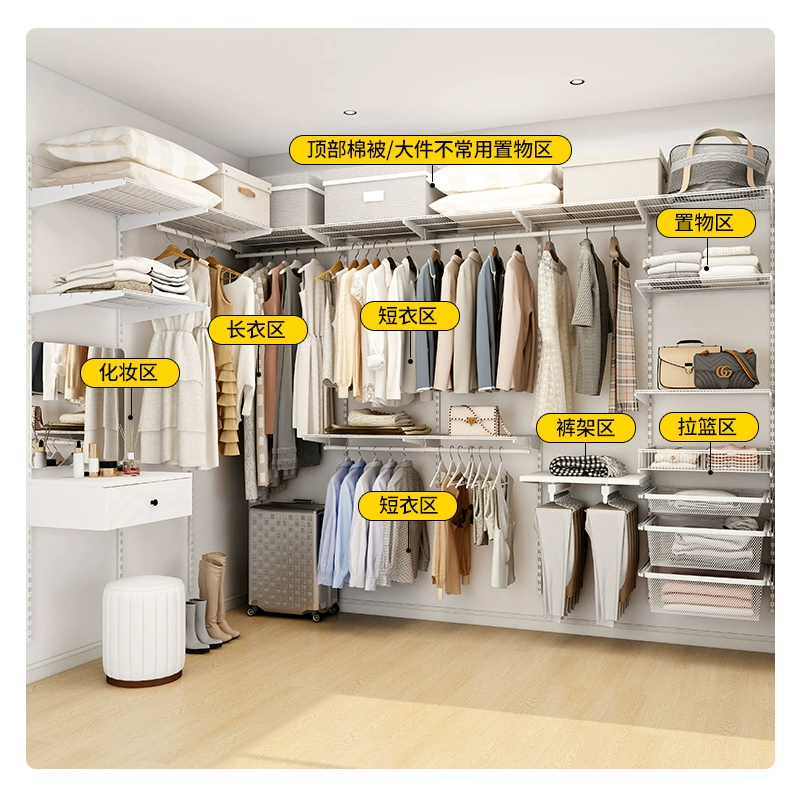 DIY金属衣柜开放式衣帽间怎么选？钢架+折叠门+壁挂储物全攻略-金属衣柜-淘宝百科网