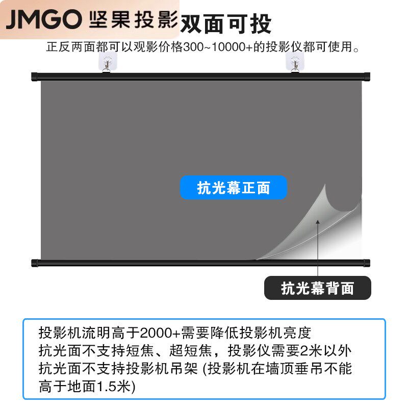 100寸抗光幕布实测：白天直投的光学原理与家用投影的物理极限_幕布_淘宝数码网