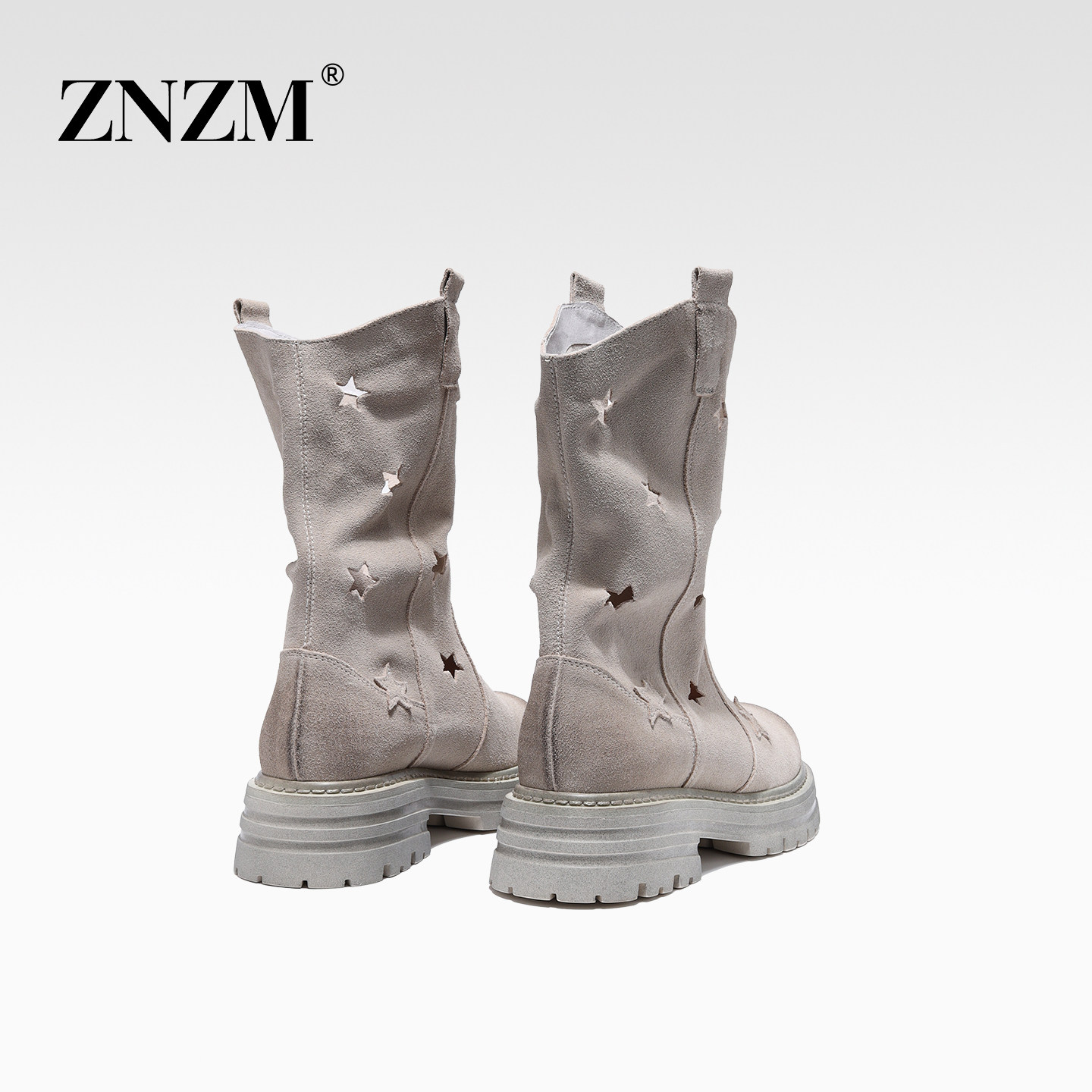 ZNZM设计师款厚底西部牛仔靴2025新款：星星镂空美拉德马丁短靴，时尚界的宠儿！-西部靴-淘宝好物网