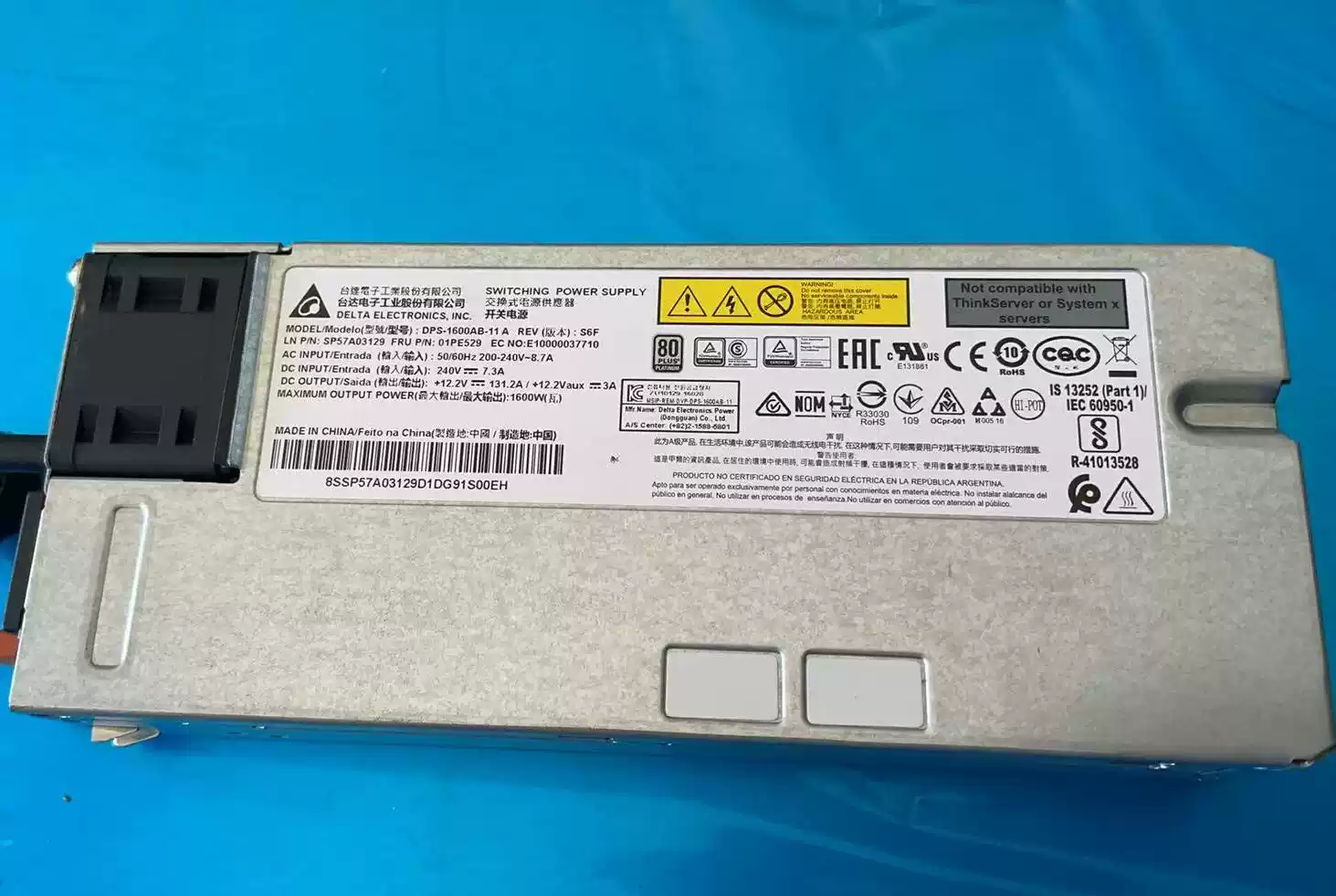 联想DPS-1600AB-11A 1600W电源 SR650 SR850/860 01PF550 01GV272