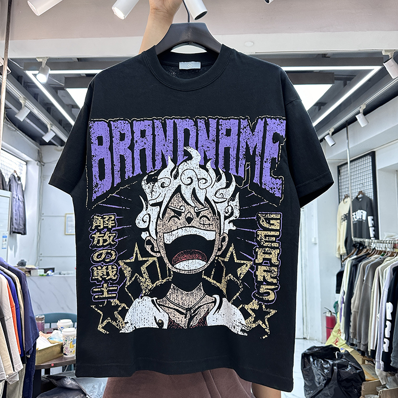 INS美式高街卡通動漫創意個性印花男女寬鬆休閒情侶純棉短袖T恤潮-Taobao