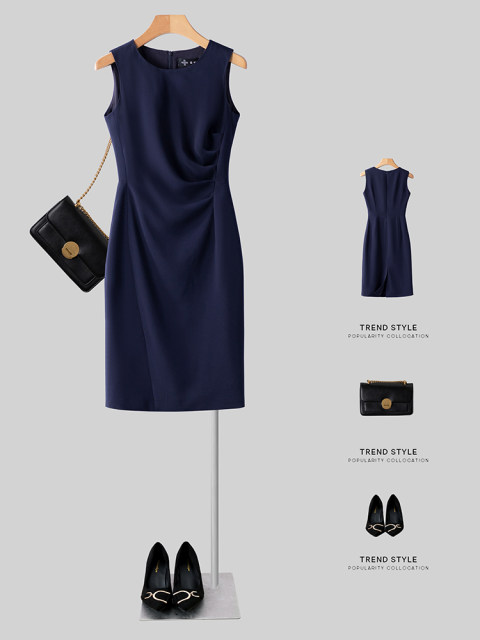 Black sleeveless dress for women in summer small temperament high-end ...