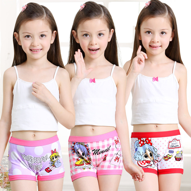 Girls' underwear cotton boxer flat pants 8 children 6 children boxer 10 ...