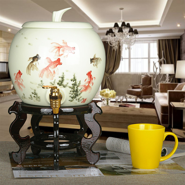 Pure hand-painted ceramic water tank water storage tank 6 liters 12 ...