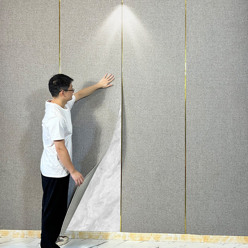 [USD 32.80] Linen thick wall cloth self-adhesive wallpaper holder soft ...