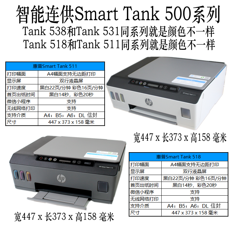 惠普518连供无线手机打印机一体机彩色照片打印复印扫描HP538/618-阿里巴巴