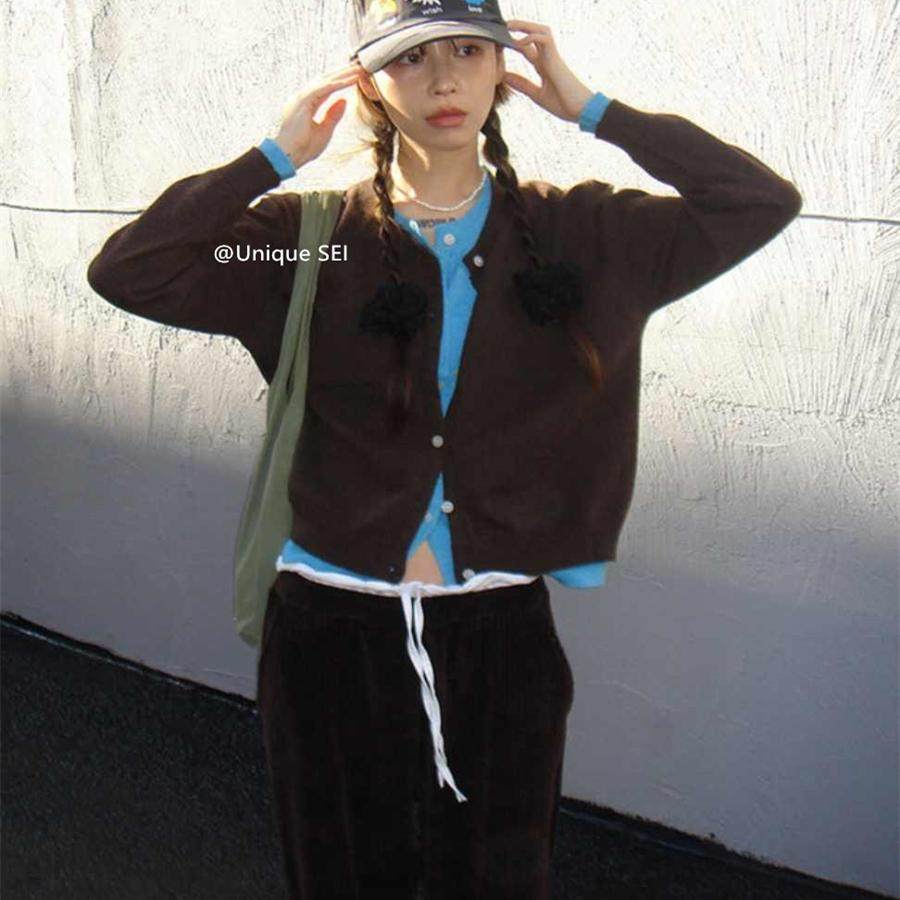 Unique SEI 冬季韩版蓝棕撞色假两件，复古时尚外套怎么选？-毛针织衫-淘宝好物网