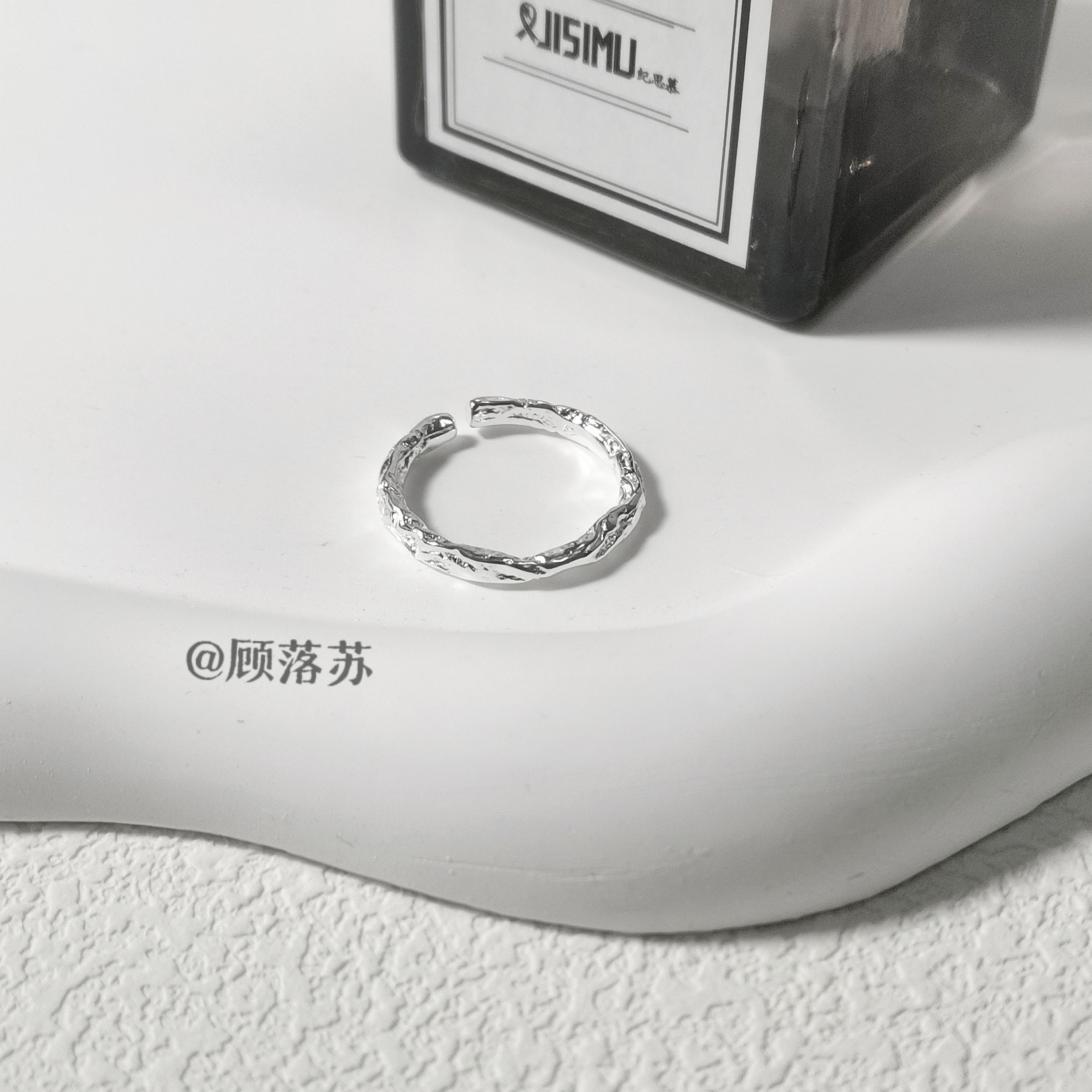 碎银子系列 质感925纯银戒指小众简约百搭开口戒情侣戒指高级感女-Taobao