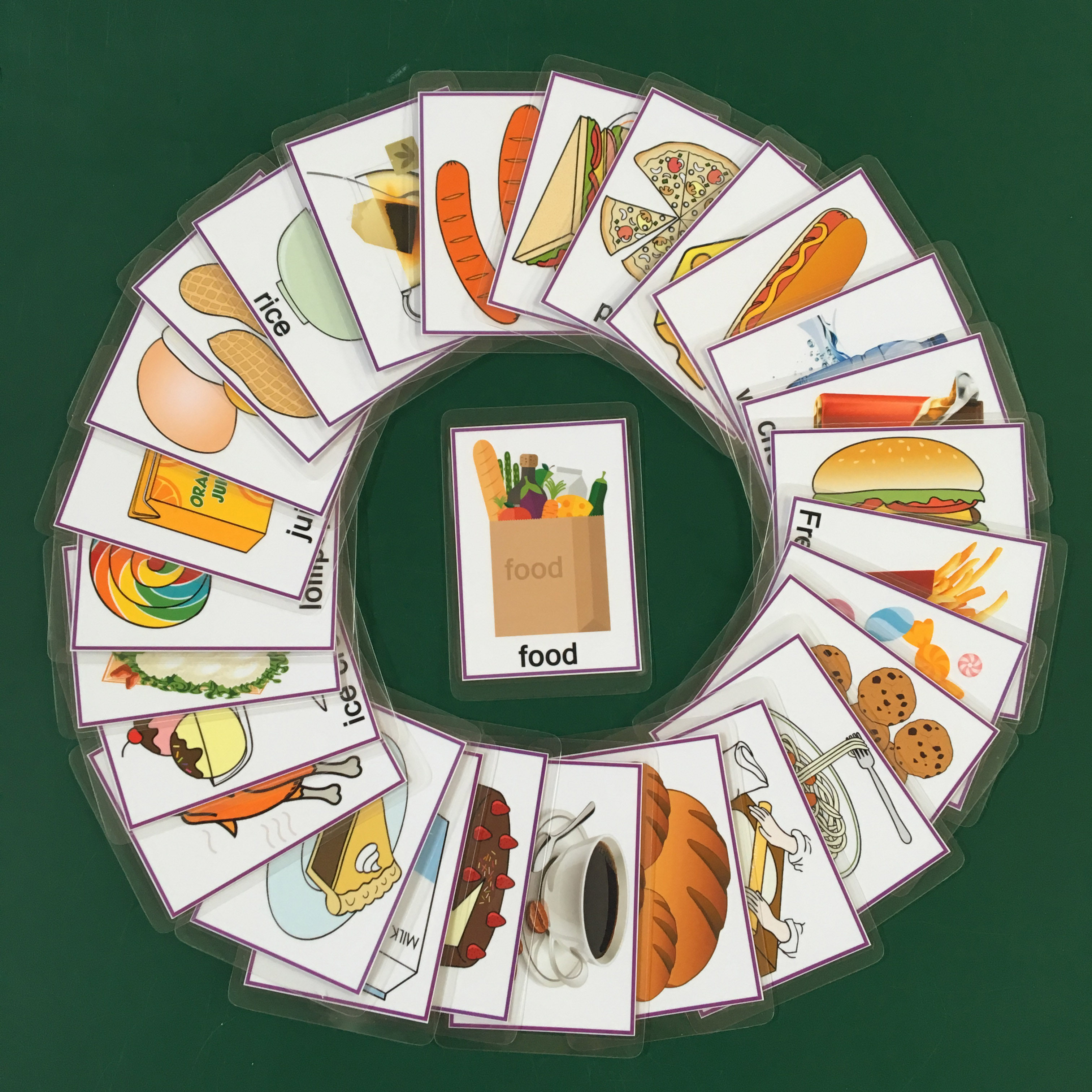 Buy First English color word card English Flash cards food 28 English ...