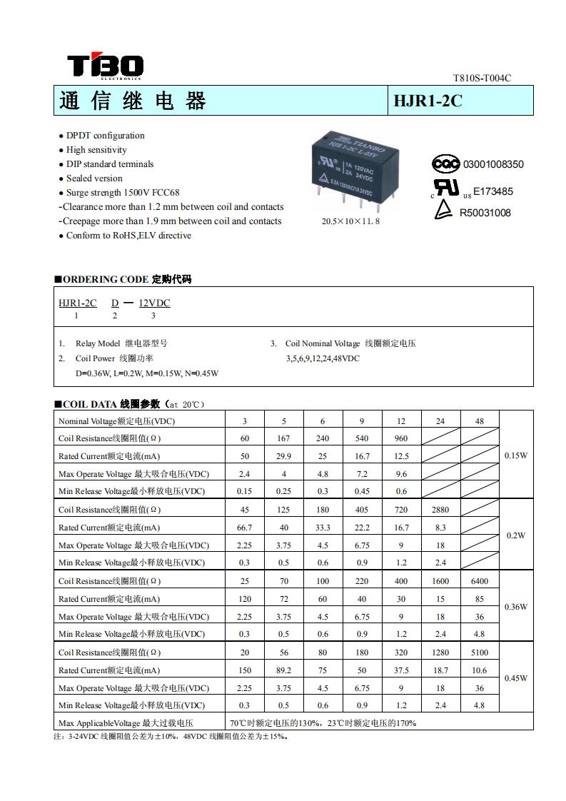 天波继电器HJR1-2C-L系列：03V/05V/09V/12V/24V全电压覆盖，工业控电界的“全能战士”💥_继电器_淘宝数码网