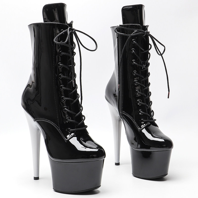 Leecabe 时尚新款黑白烤漆高跟靴：💃钢管舞者的最爱，欧美范儿十足的高跟舞鞋！ -钢管舞鞋-淘宝好物网