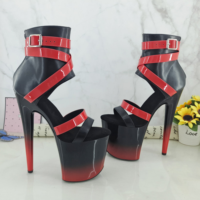 Leecabe's new stiletto heel sandals private fixed two-tone platform ...