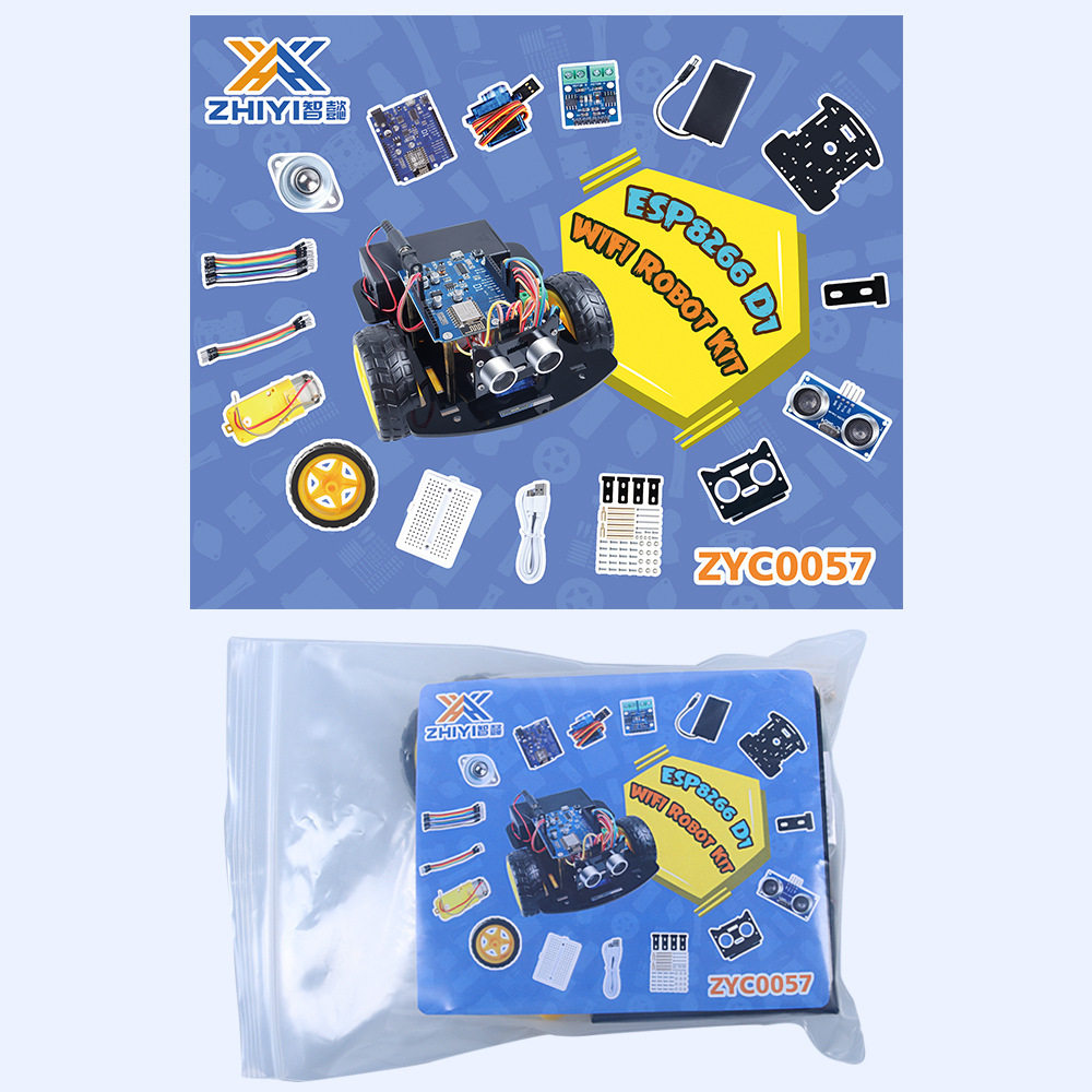 Arduino Smart Car Robot Kit Tracking And Obstacle Avoidance Wireless Remote Control Esp8266