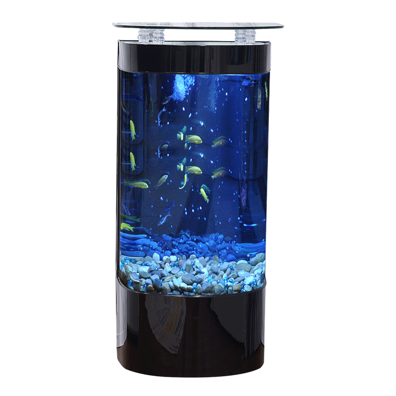 Semi-circular fish tank aquarium small living room home lazy people ...