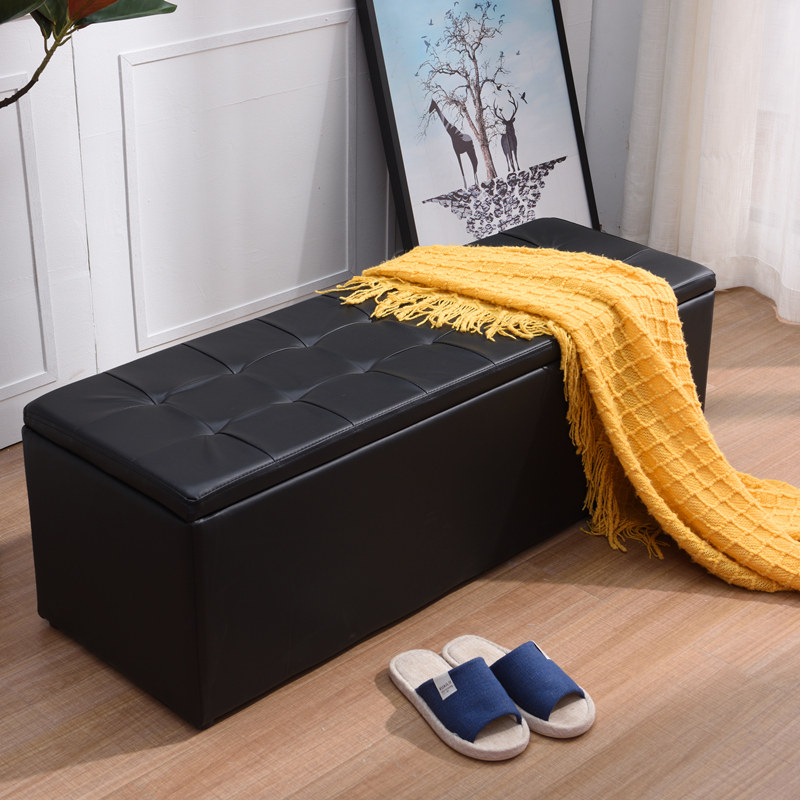[USD 67.57] Shoe stool clothing store leather sofa stool simple bed end ...