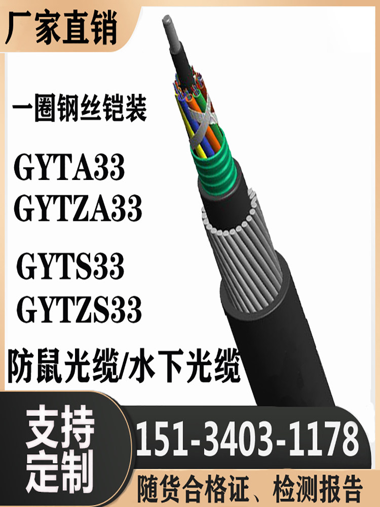 GYTA33/GYTZA33-48B1铠装光缆技术解析：钢丝结构如何抵御鼠咬与水压侵袭_其它光纤设备_淘宝数码网
