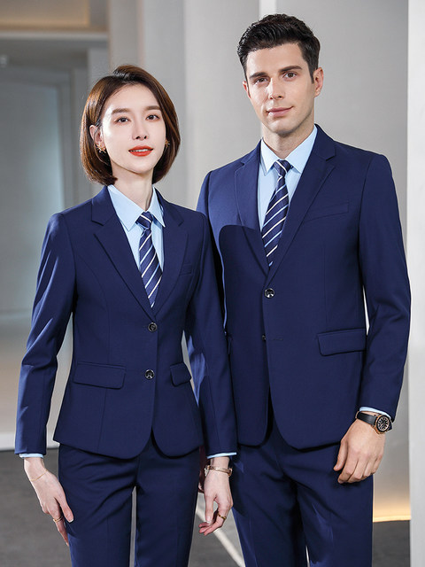 Gray women's suits and work clothes for spring and autumn professional ...