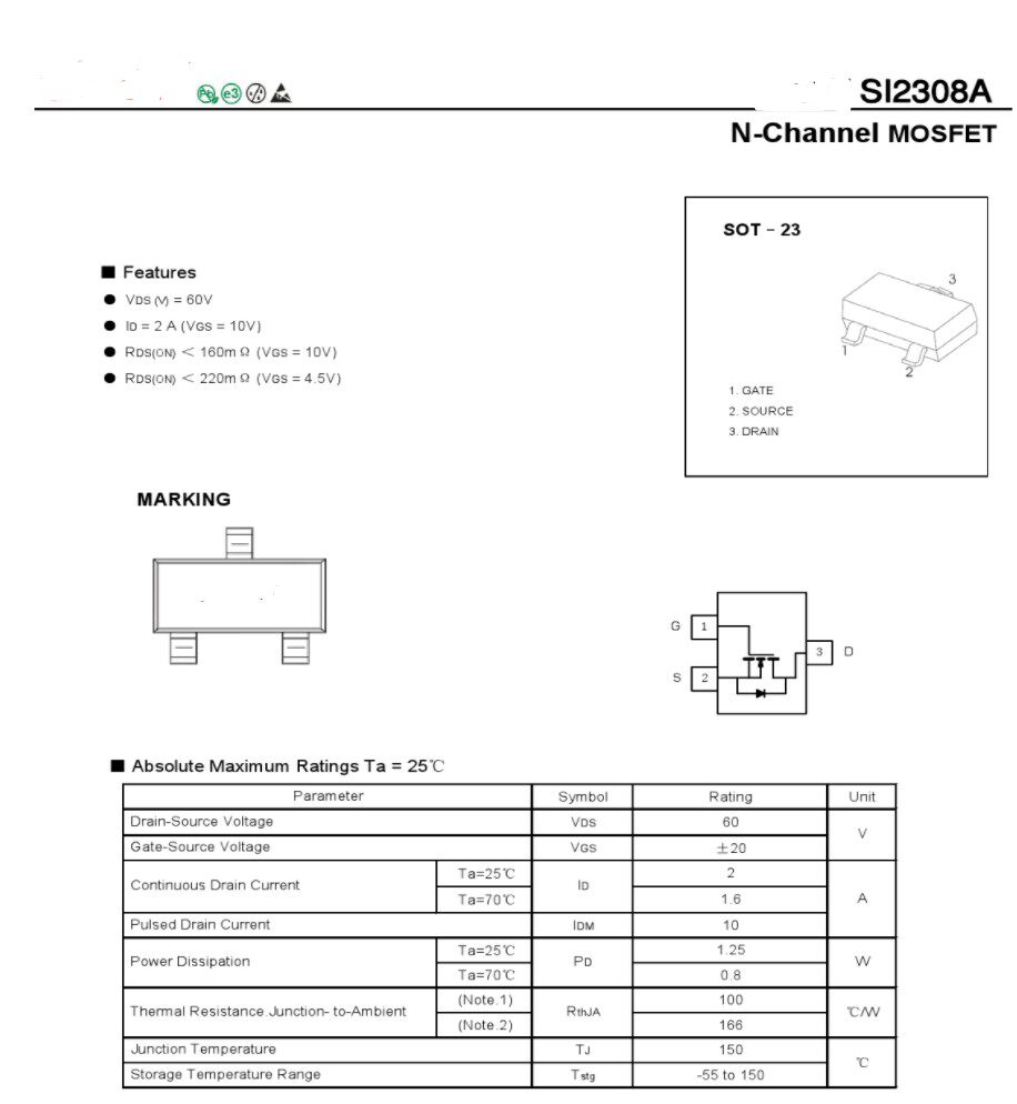 SMD Transistor SI2300 SI2301/2302/2303/2304/2307/2310 SOT23 A1SHB ...