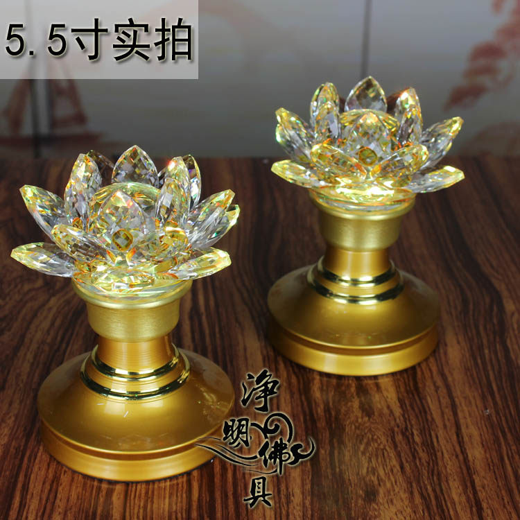 [USD 55.20] Taiwan crystal lotus lamp Buddhist supplies Buddha lamp LED ...