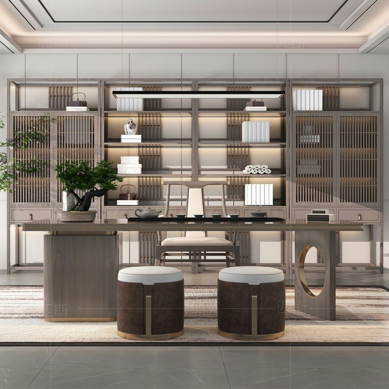 [USD 1712.86] New Chinese tea table and chairs light luxury modern kung ...