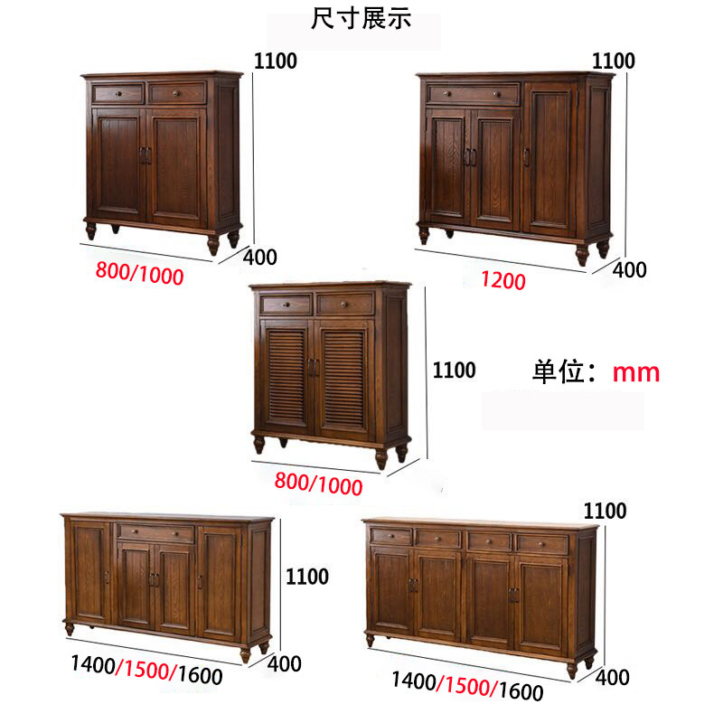 American shoe cabinet Full solid wood household door louver shoe ...