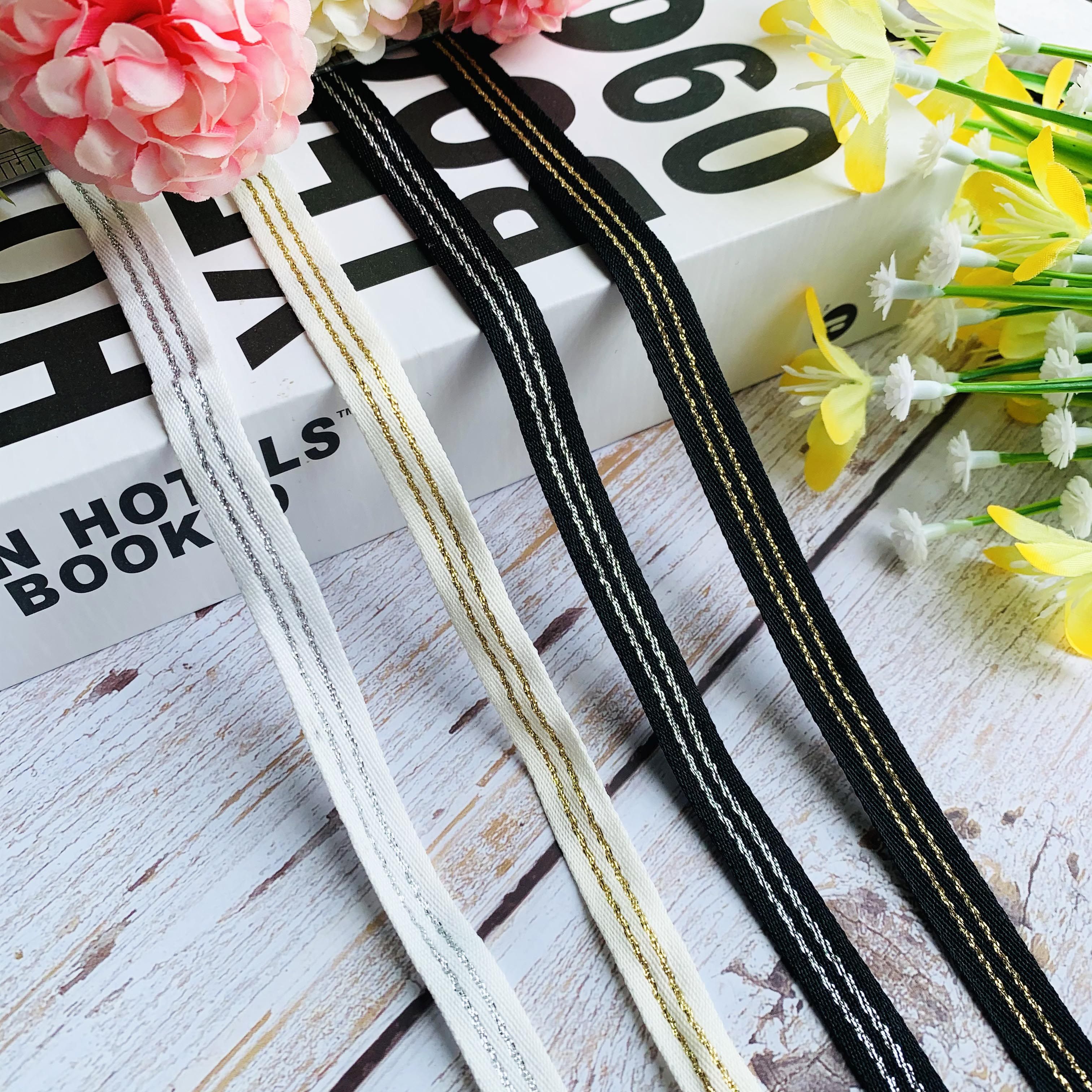 1cm黑白金银葱丝提花织带：窗帘&服装装饰界的时尚新宠！-织带-淘宝好物网