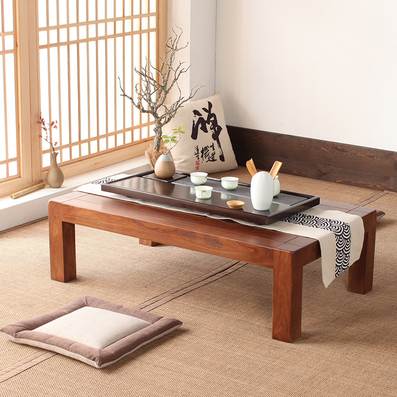 [USD 86.43] Old elm table kang solid wood Japanese-style tatami tea a ...