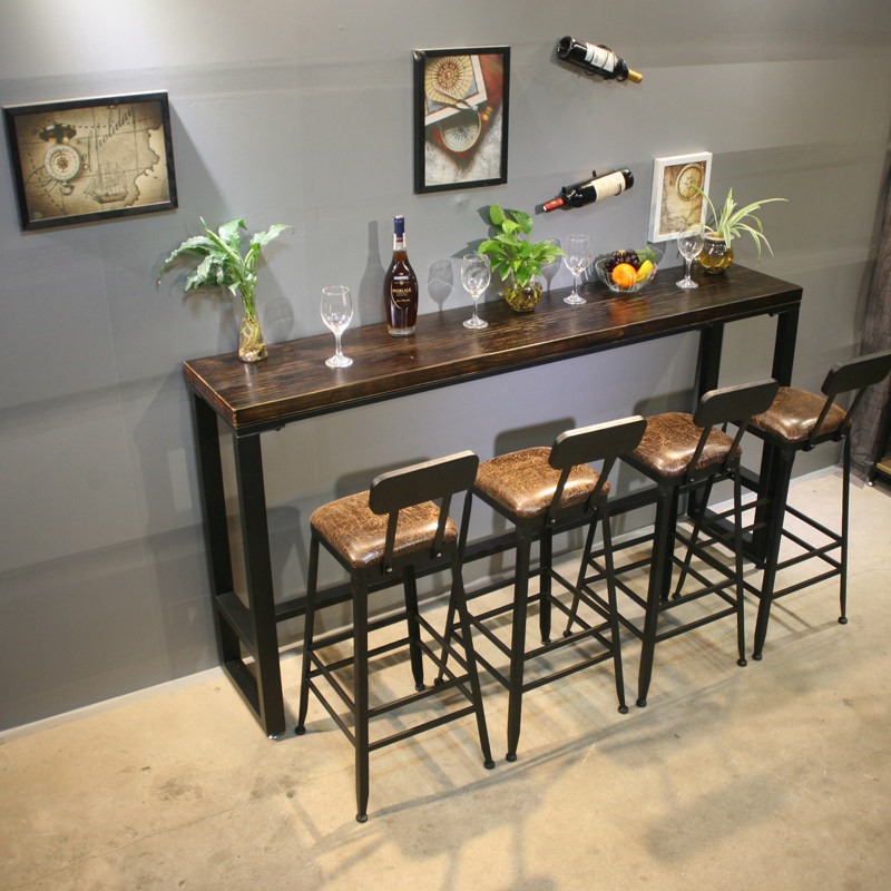 [USD 62.86] Solid Wood Bar Table Home Wall Tall Long Table Bar Cafe ...