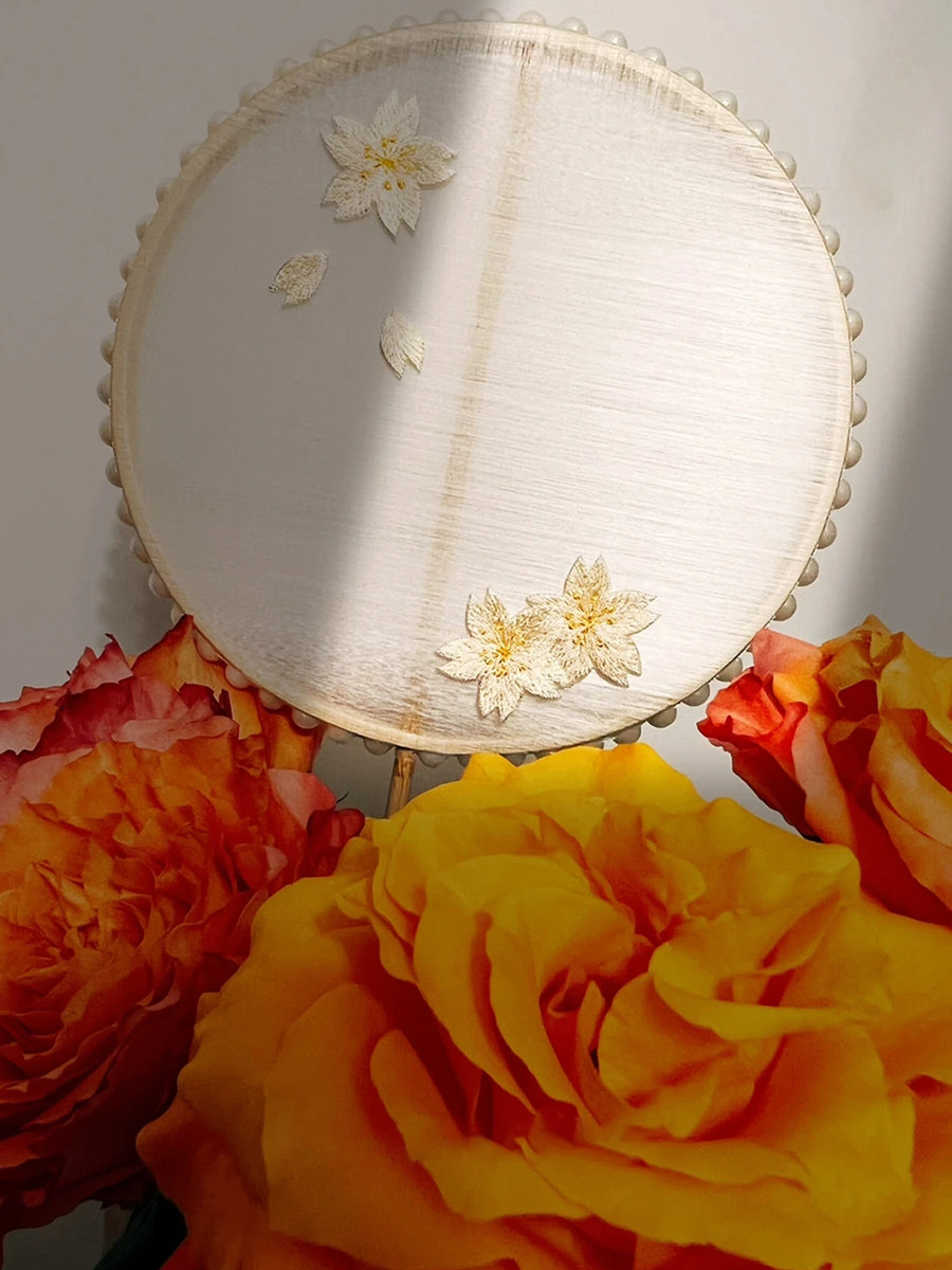 蚕丝扇子diy材料包骨架团扇配件异形扇框扇骨自制母亲节-阿里巴巴