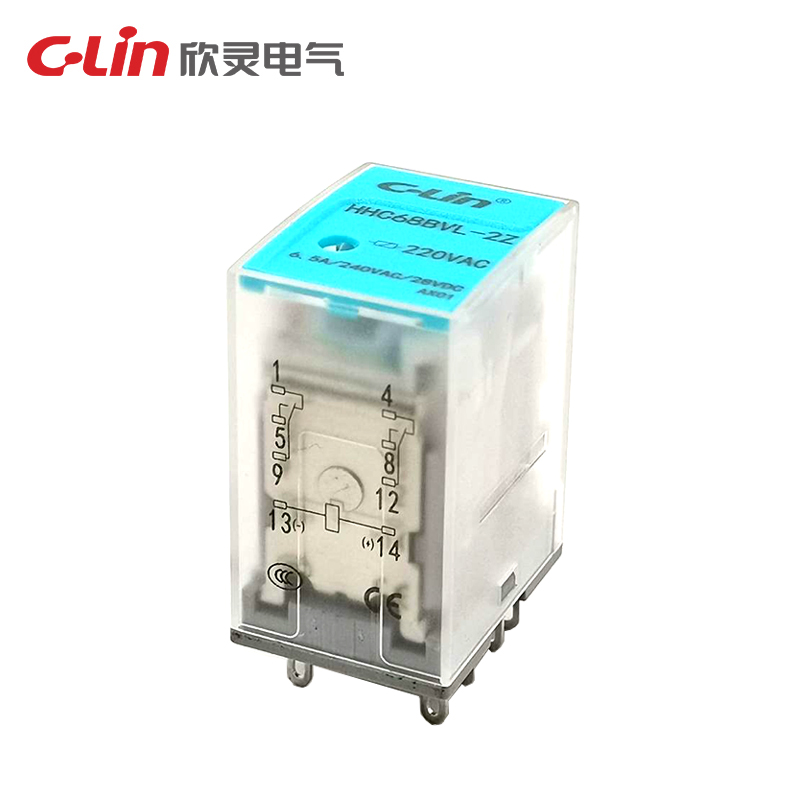 Xinling brand HHC68BVL-2Z AC220V DC24V 6.5A 8-pin intermediate relay with lamp HH52P
