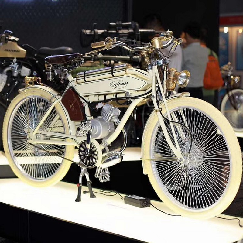 Craftsman 1924 retro bicycle two-stroke fuel moped nostalgic locomotive ...