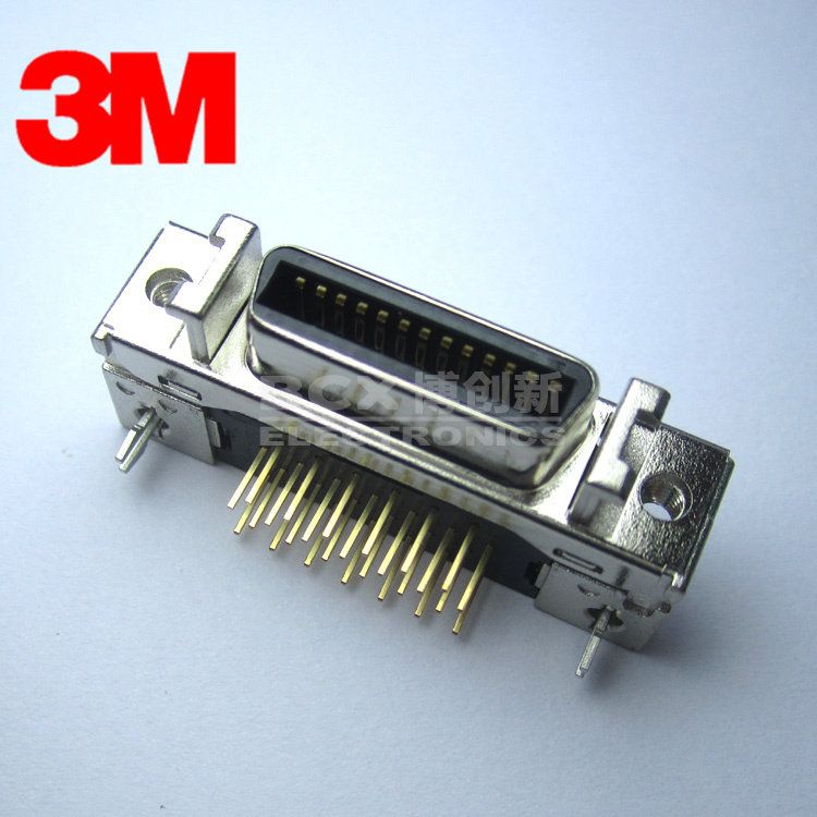 Original 3M 10226-52A2PE bend pin 26 core plate end connector SCSI 26P ...