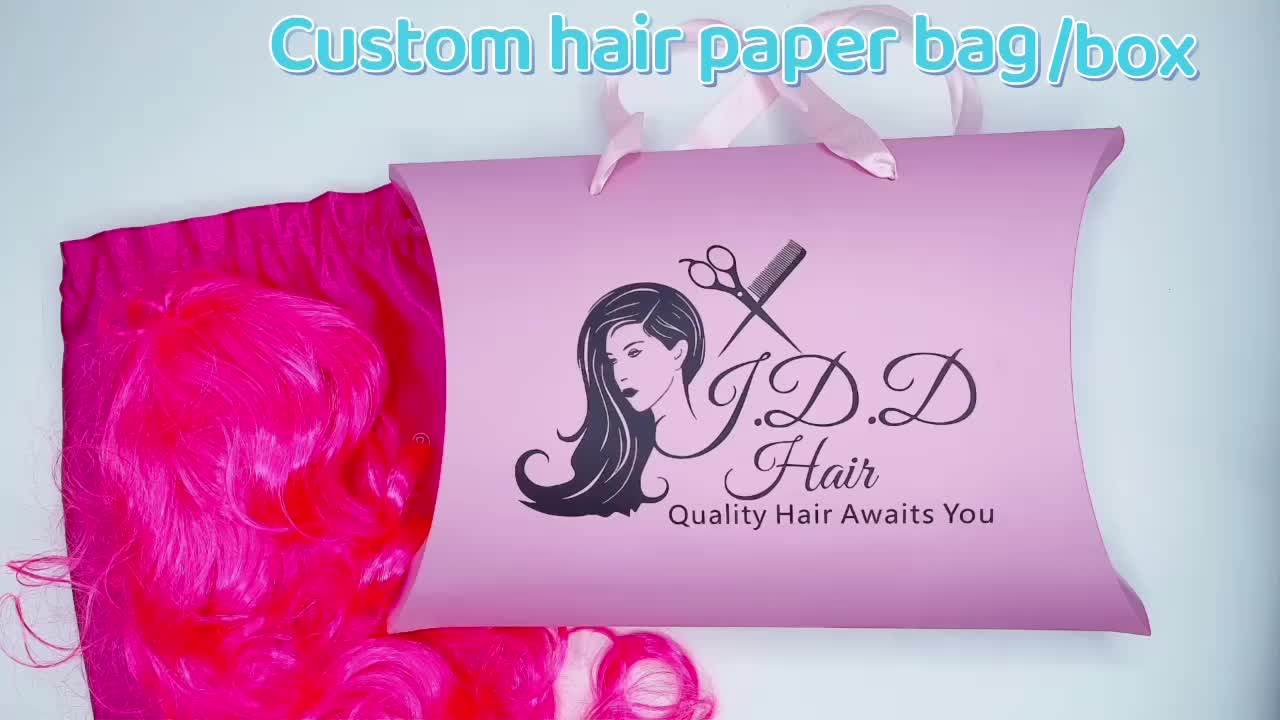 Personalised Custom Logo Hair Extension Wig Packing Paper Box Pillow ...