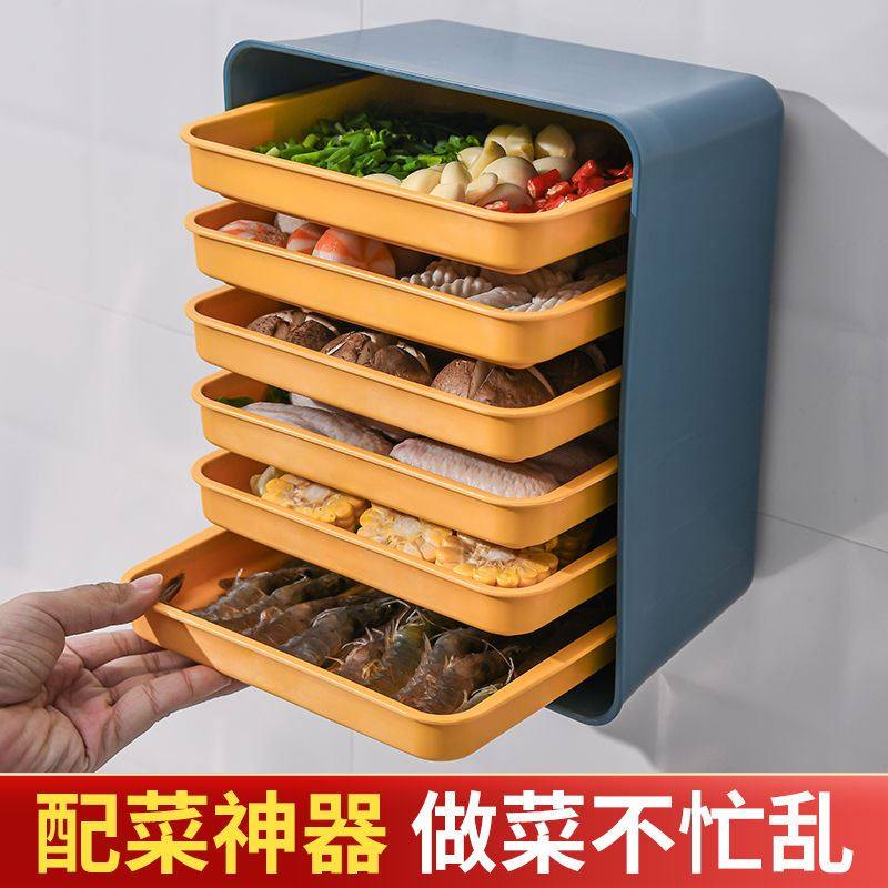 Kitchen with dish frame plate rack plate Architecture multi-layer wall ...